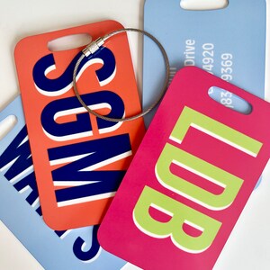 Personalized Shadow Monogram Luggage Tag, Double-sided Bag Tag ...