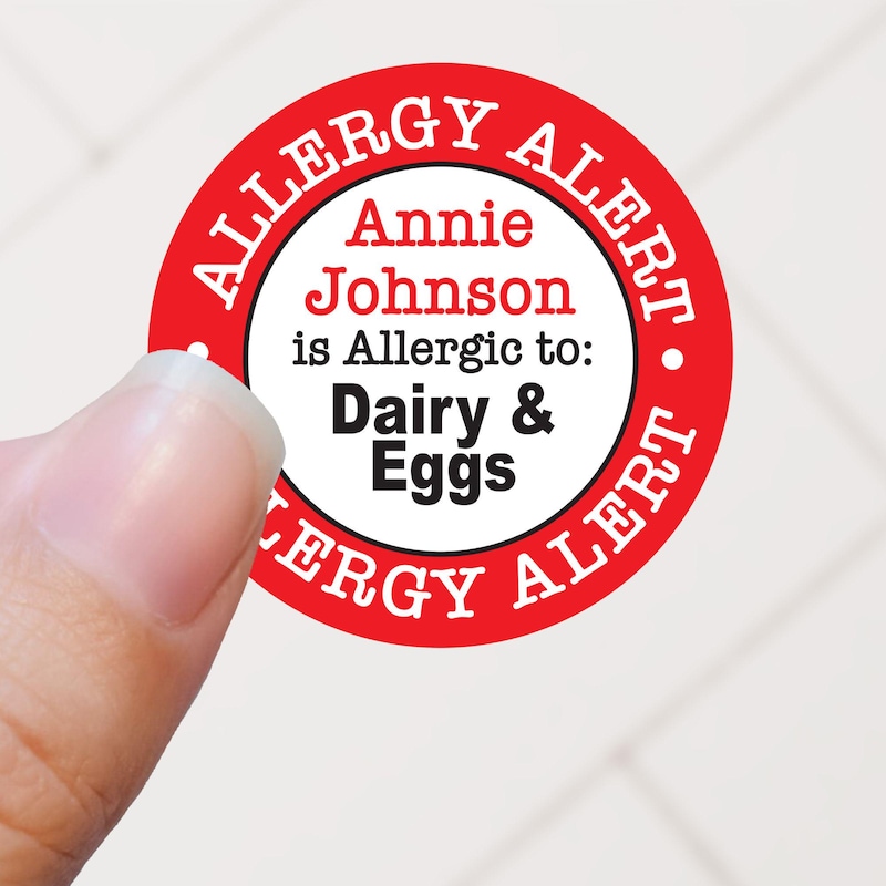 Round Allergy Stickers - Etsy