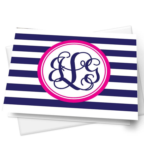 Striped Note Cards - Etsy