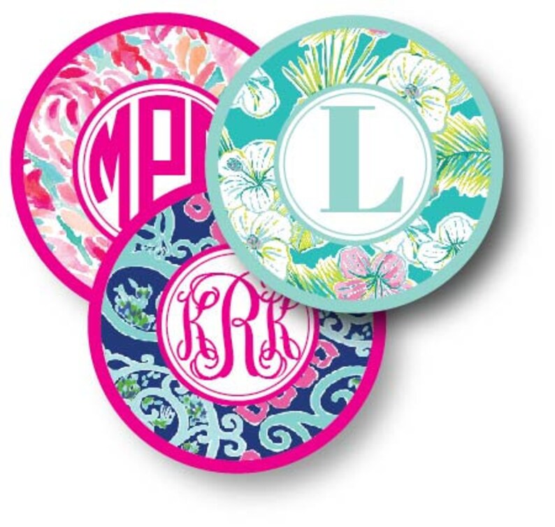 Personalized Stickers Monogram Stickers Preppy Labels - Etsy