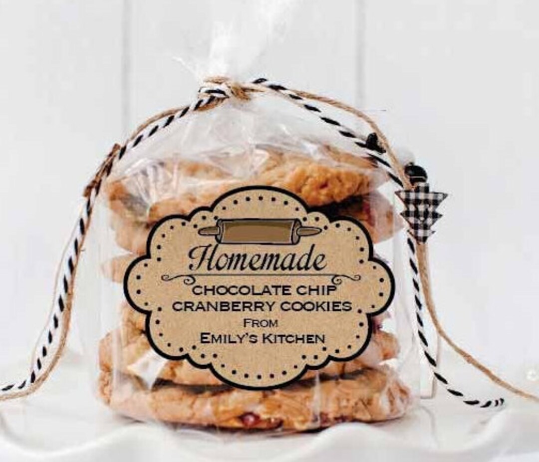 Personalized Kraft Paper Baking Stickers Baking Labels Rolling Pin Gift ...