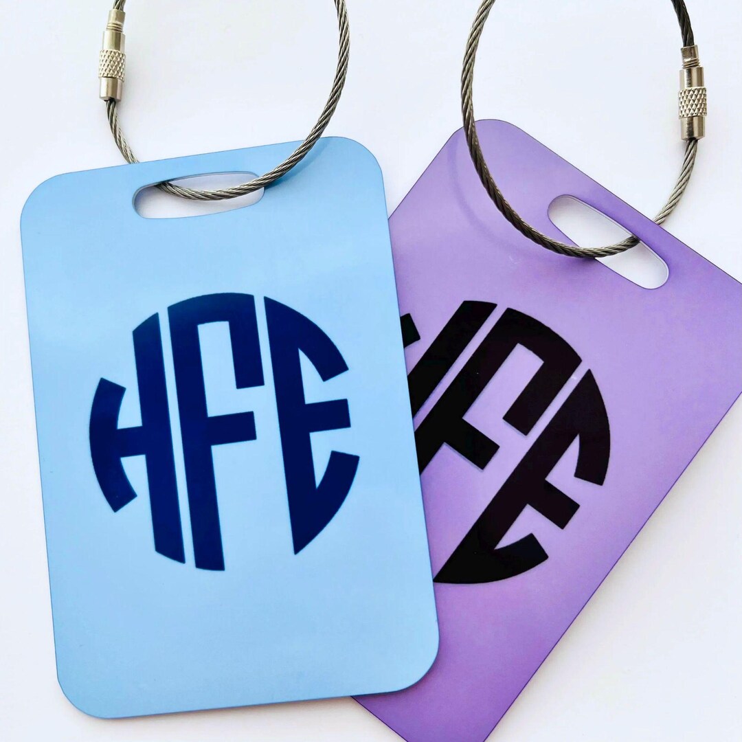 Personalized Luggage Tag, Circle Monogram Tag, Custom Luggage Tag ...