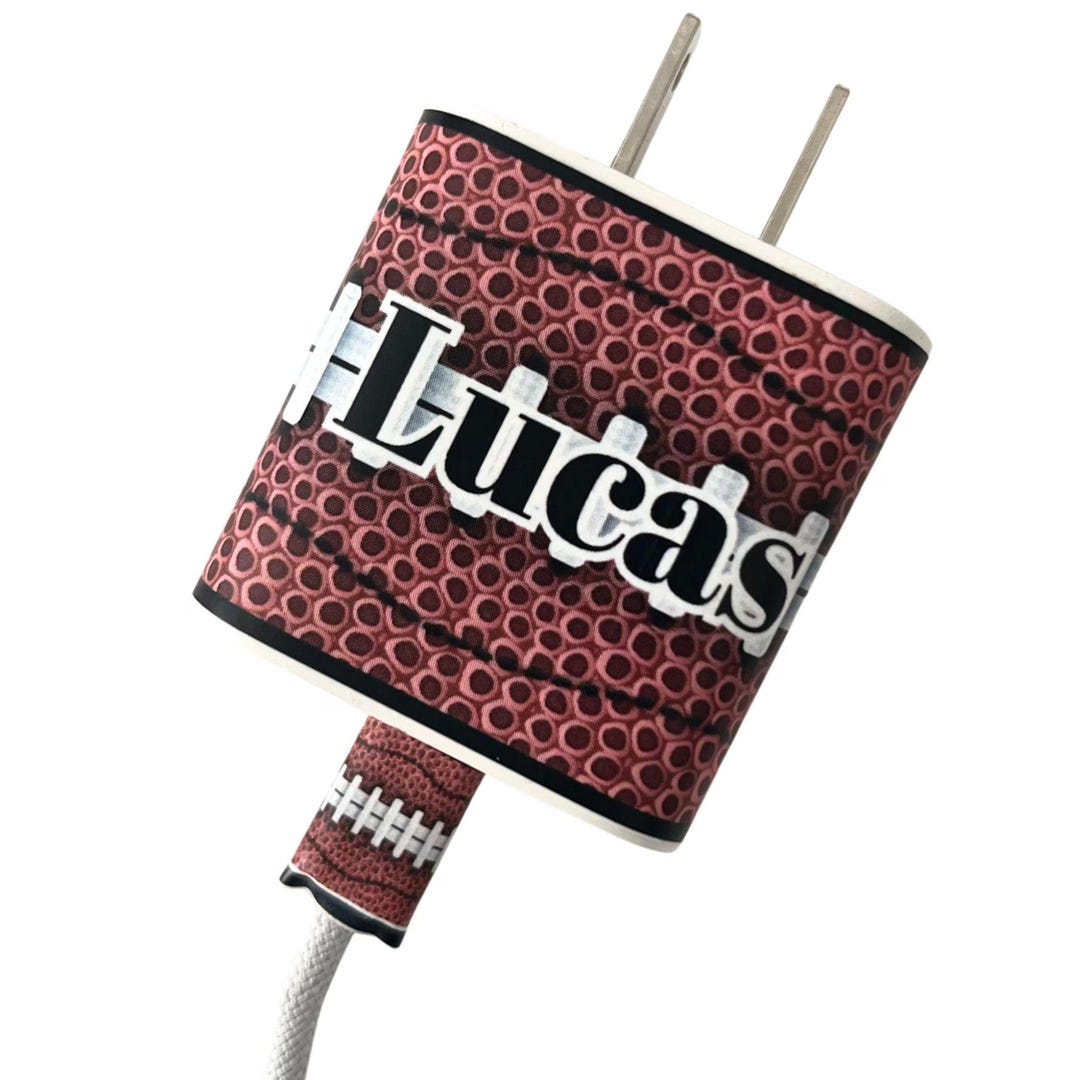 Personalized Vinyl Charger Wrap Decal for Iphone, Football iPhone ...