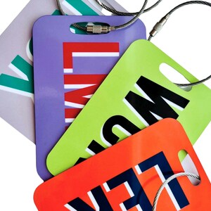 Personalized Shadow Monogram Luggage Tag, Double-sided Bag Tag ...