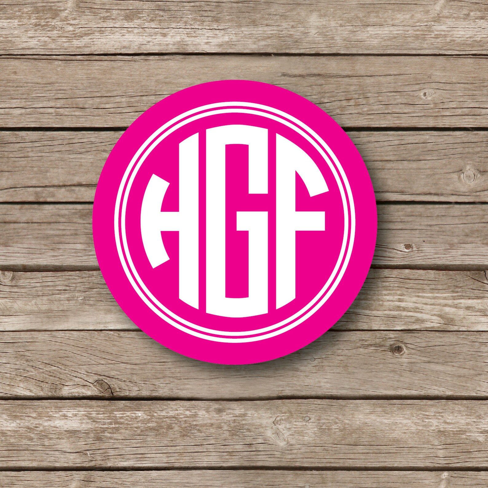 Monogram Stickers Circle Block Monogram Personalized | Etsy