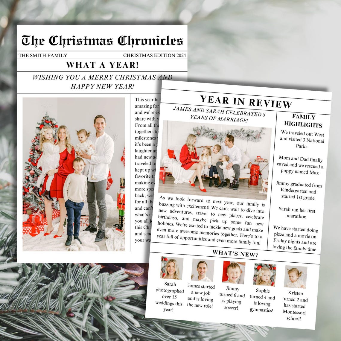 Editable Christmas Newsletter / Year in Review / Christmas Chronicles ...