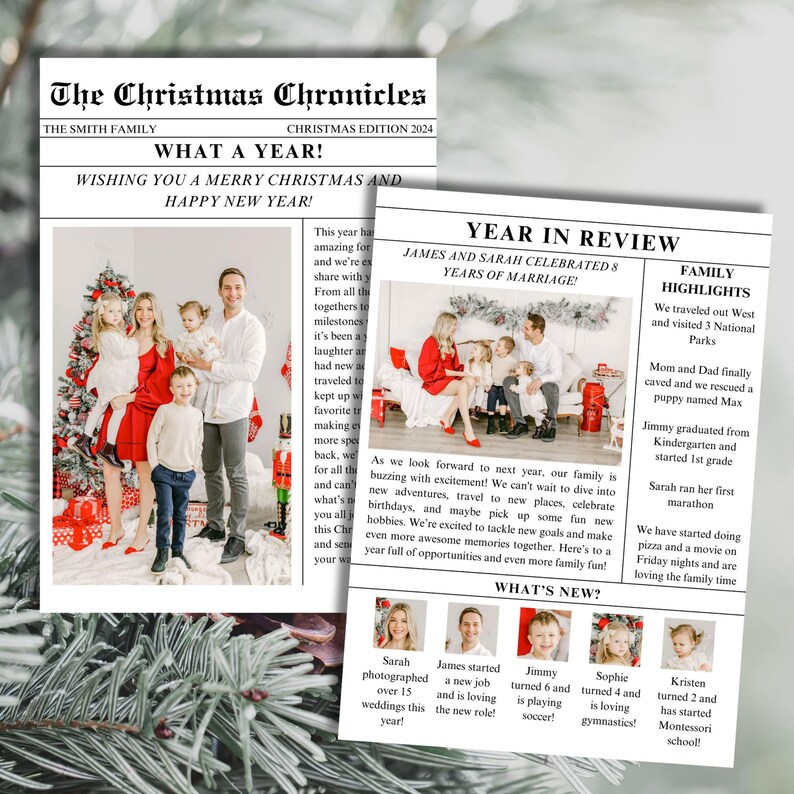Editable Christmas Newsletter / Year in Review / Christmas Chronicles ...