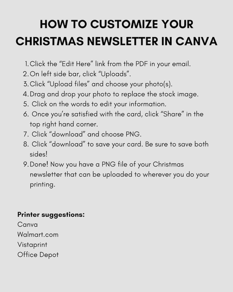 Editable Christmas Newsletter / Year in Review / Christmas Chronicles ...