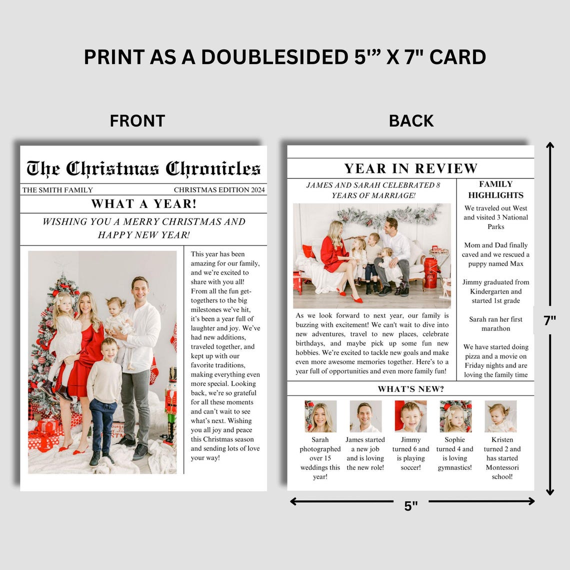 Editable Christmas Newsletter / Year in Review / Christmas Chronicles ...