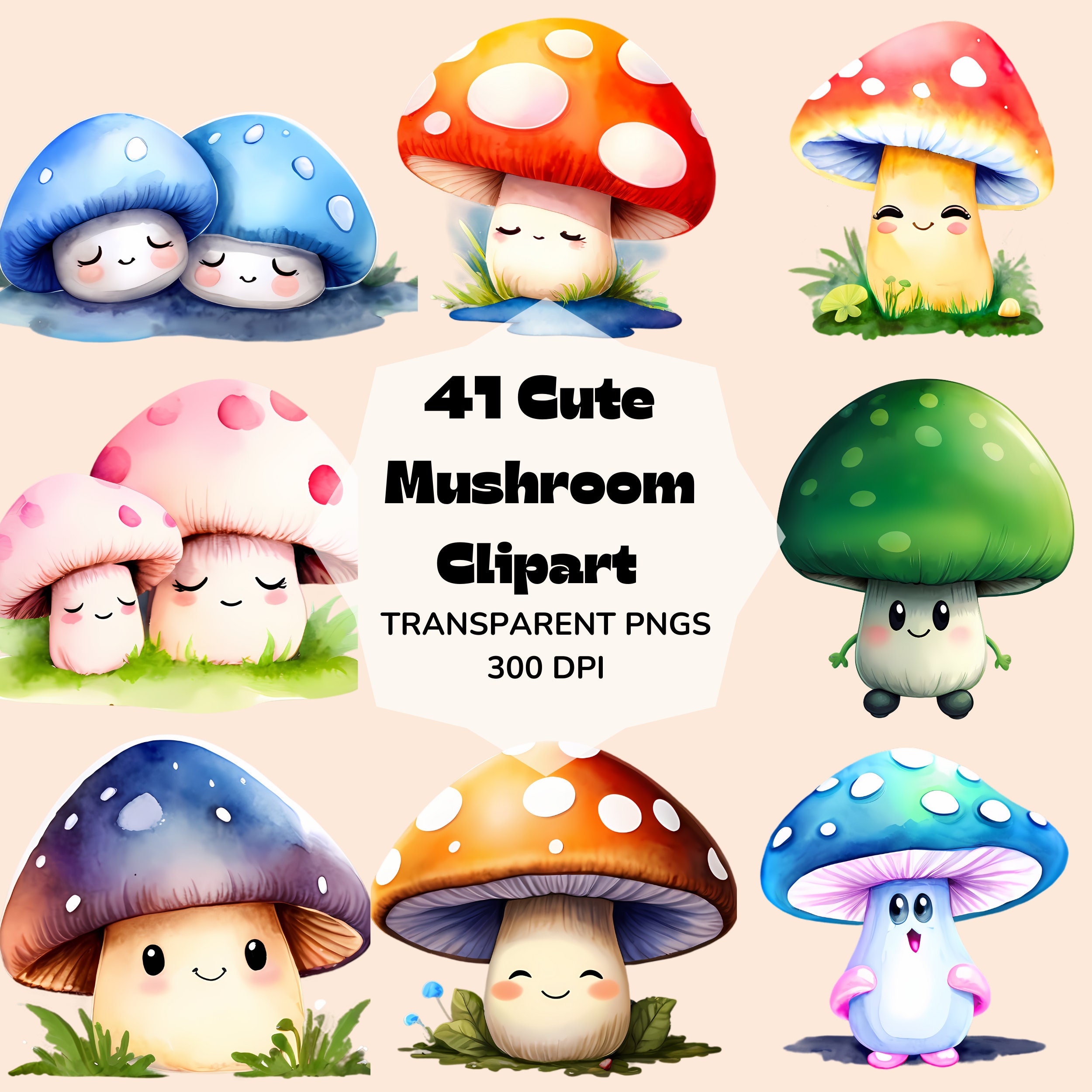 Cute Kawaii Mushroom Clipart Toad Clipart Funghi PNG Transparent PNG ...
