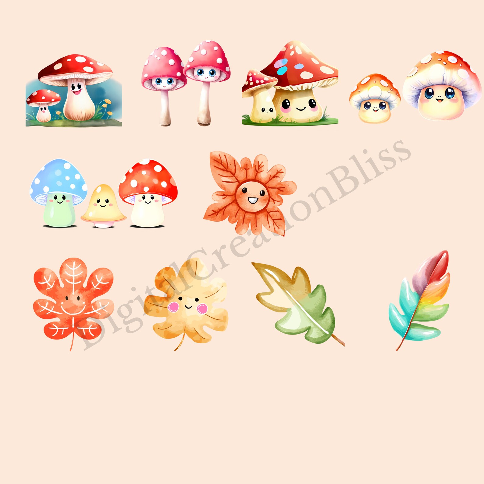 Cute Kawaii Mushroom Clipart Toad Clipart Funghi PNG Transparent PNG ...