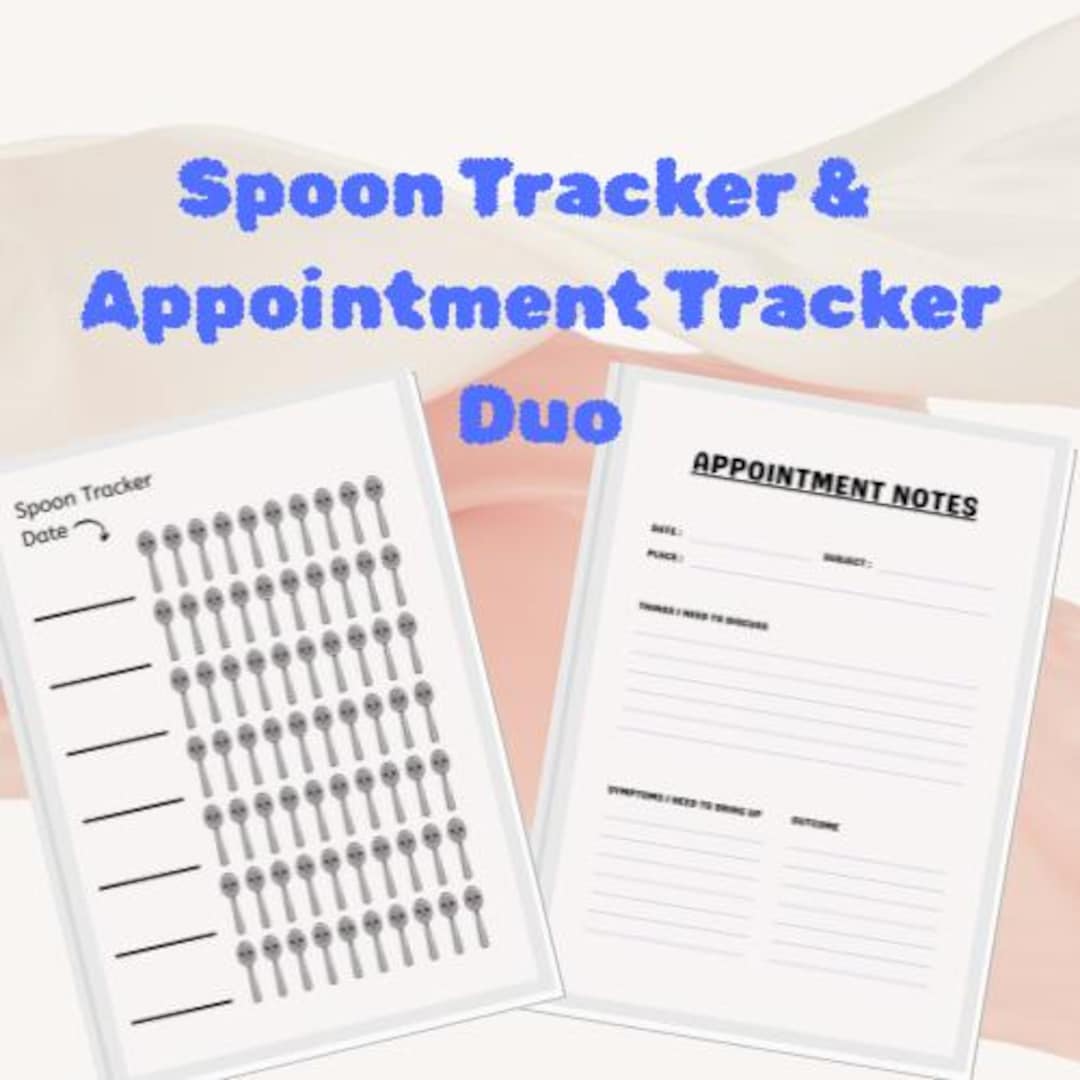 Spoon Tracker & Appointment Note Duo for Chronic Illness | Spoonie - Etsy