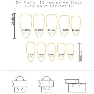 24pcs Press on Nails Long Almond French and Bowknot Faux Pearl Design ...