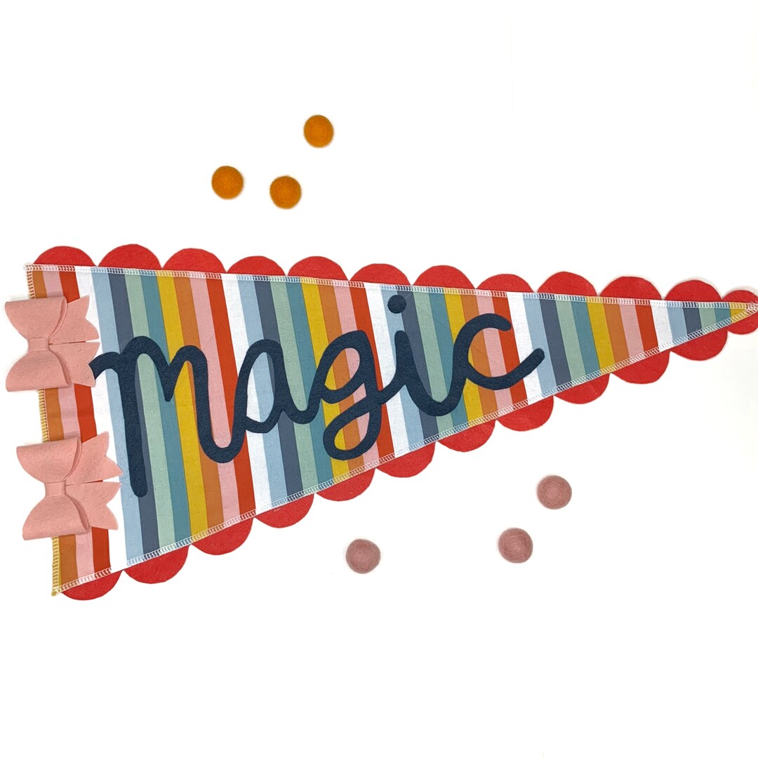 Magic Pennant Flag / Felt Pennant / Girls Room Decor / Rainbow Wall ...