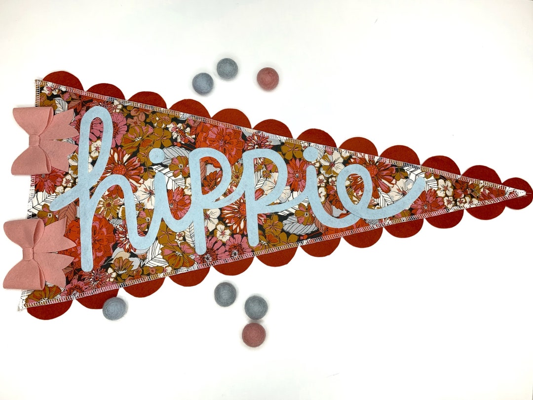 Bandera del banderín hippie / Banderín de fieltro / Decoración de la ...