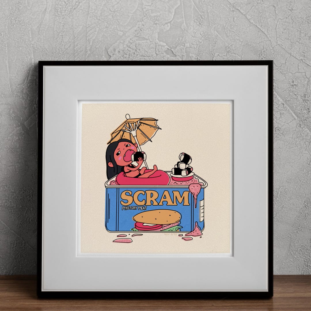 Funny Spam Girl Mini Art Print – 5x5 Art Wall Decor, Colorful, Cute ...