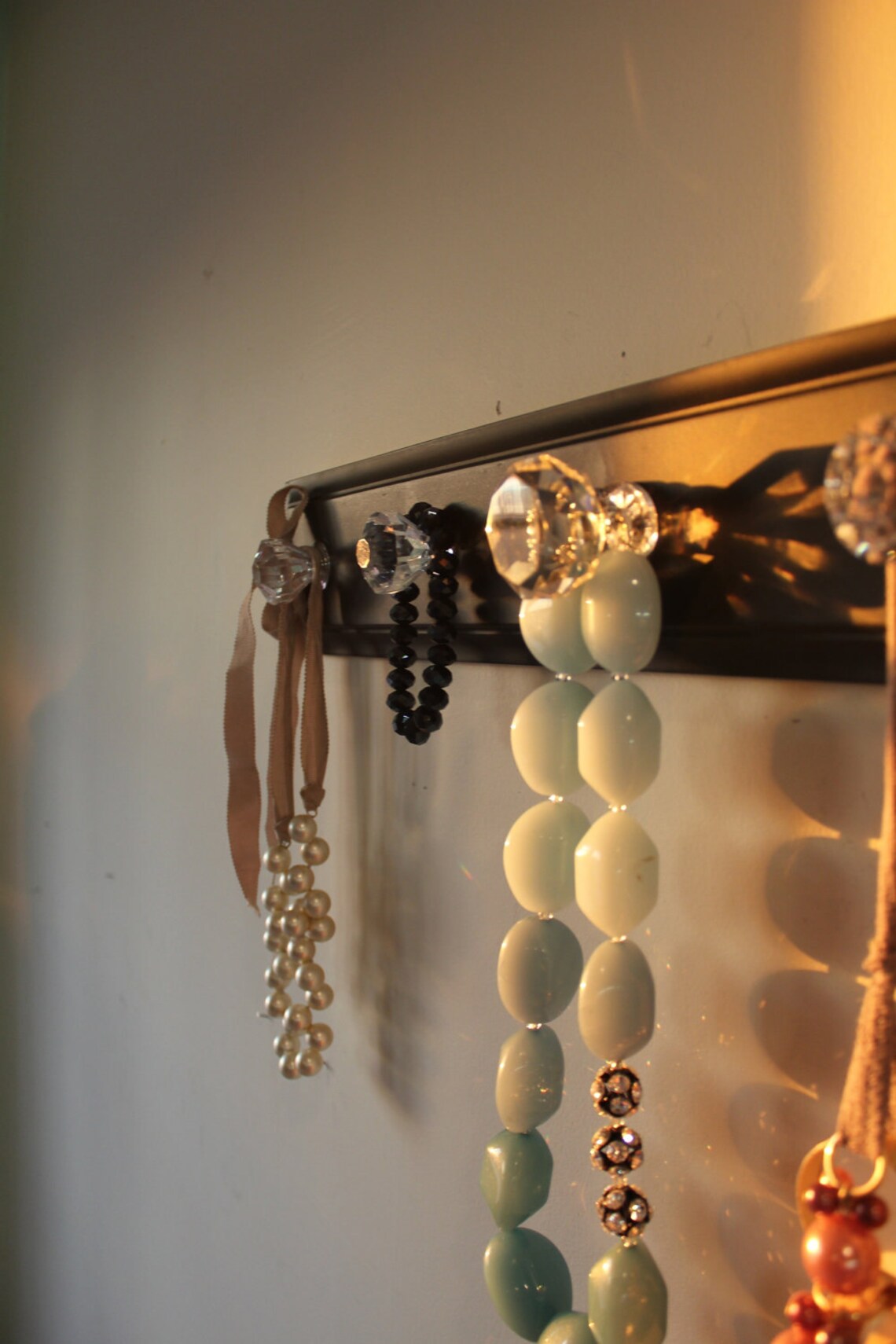 Black Distressed Glass Knob Rack - Etsy