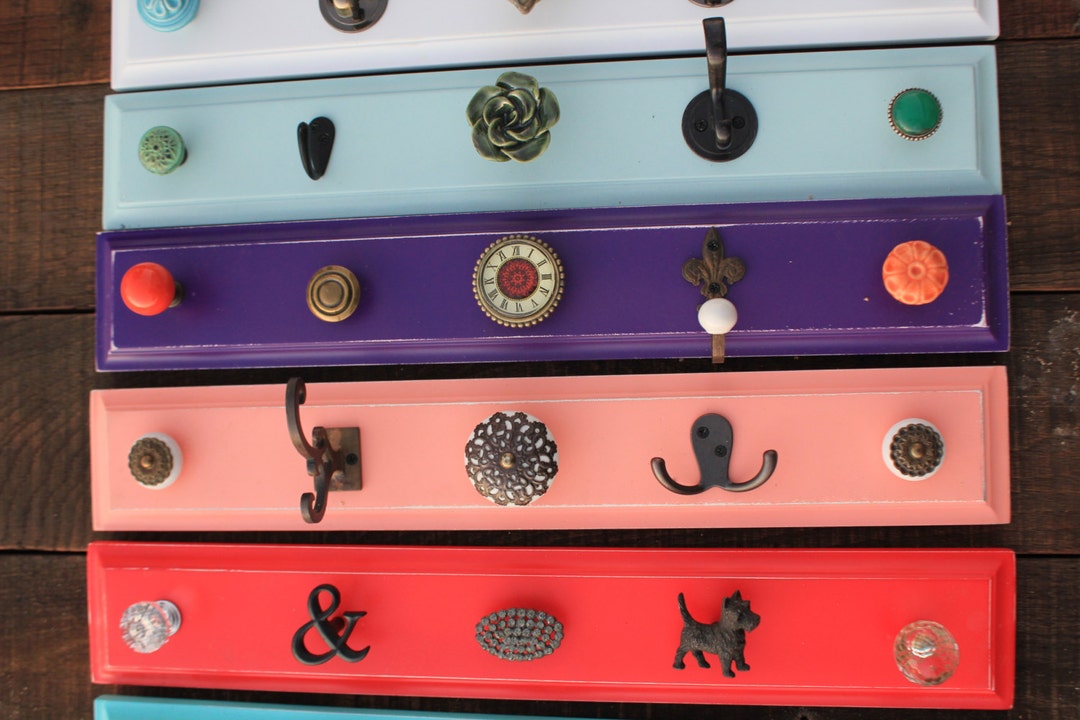 Colorful Unique Hook Rack - Pick One - Etsy