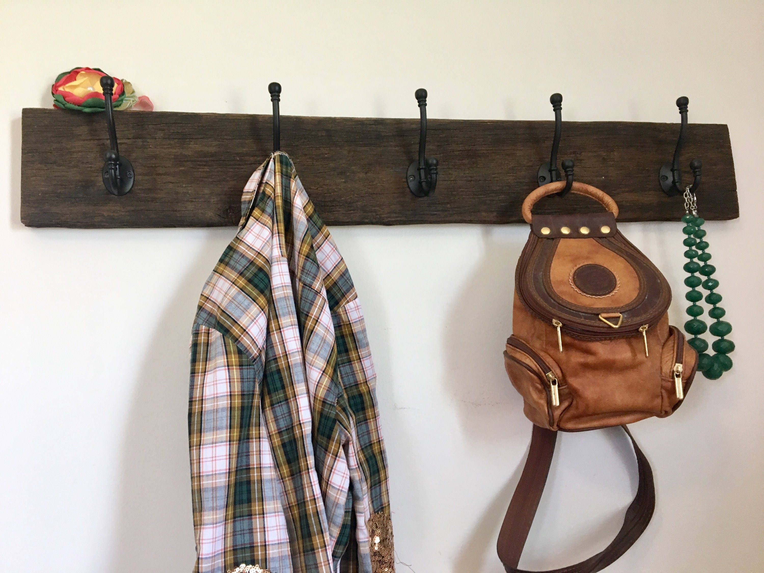 Reclaimed Barn Wood Coat Rack - Etsy