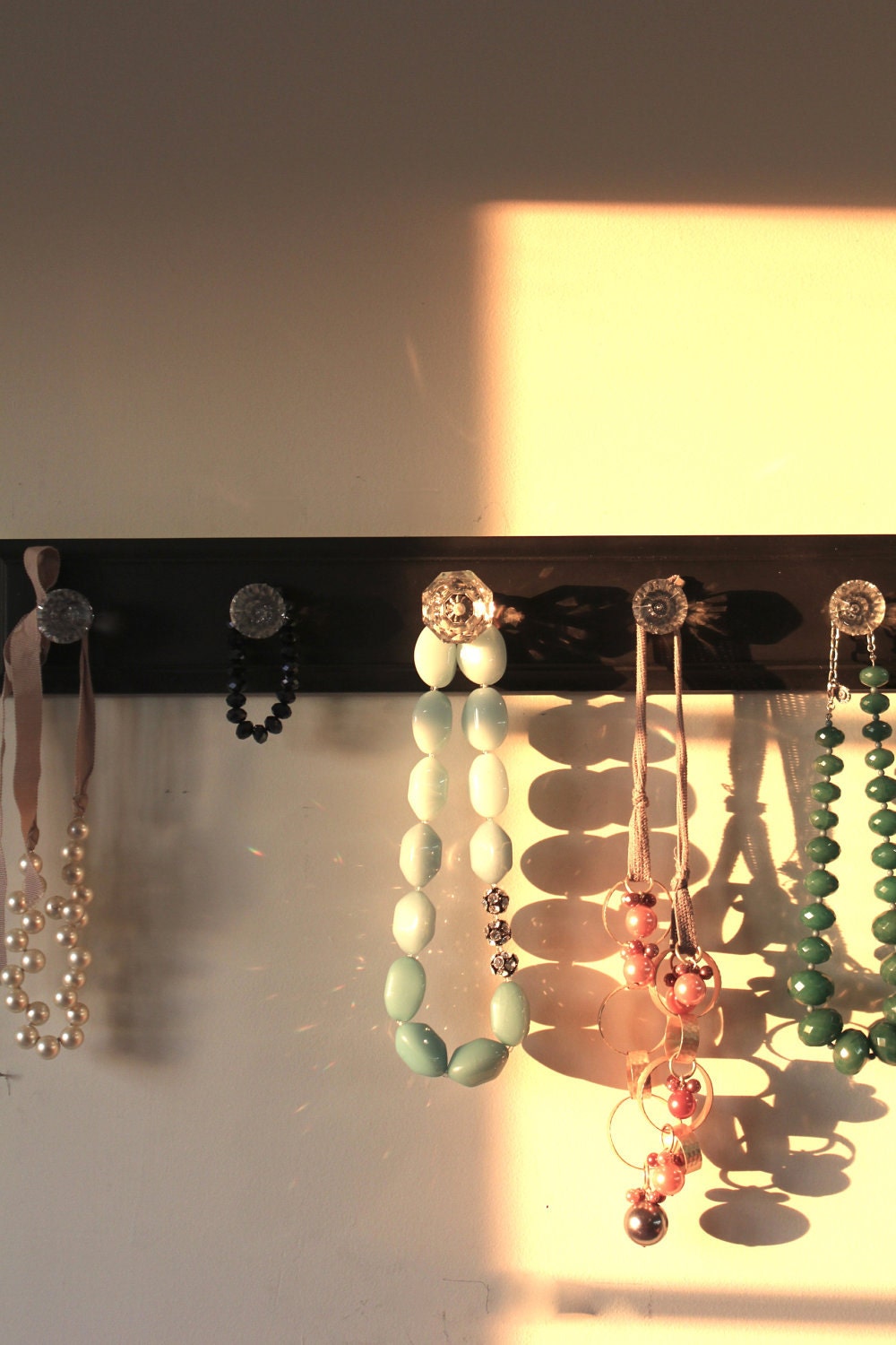 Black Distressed Glass Knob Rack - Etsy