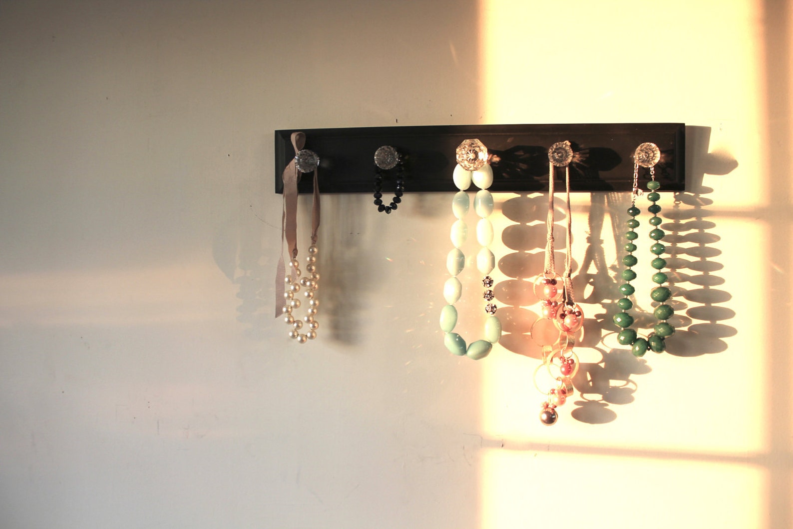 Black Distressed Glass Knob Rack - Etsy