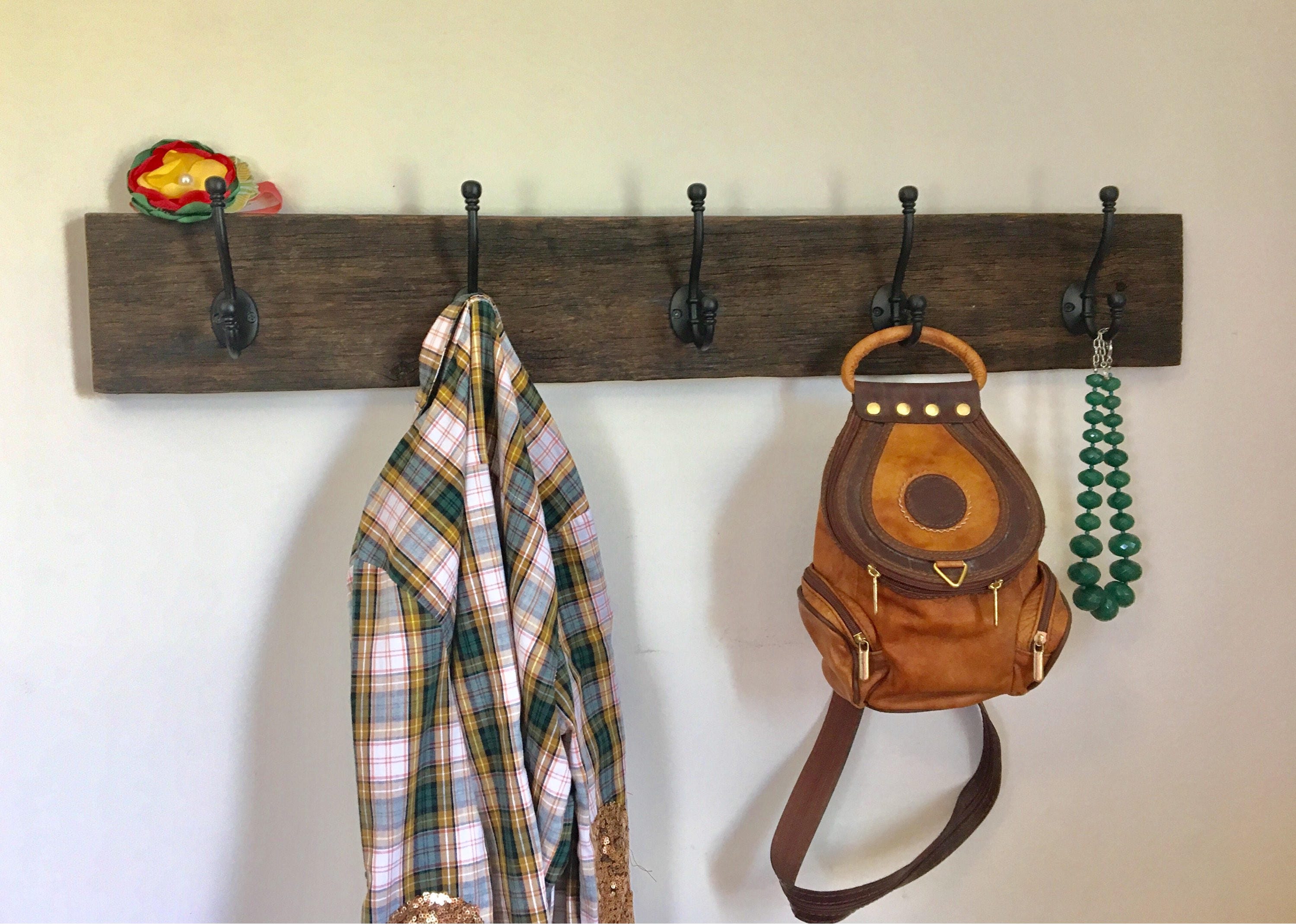 Reclaimed Barn Wood Coat Rack - Etsy