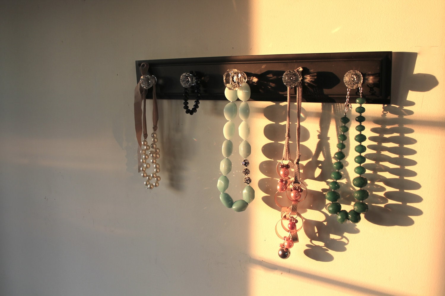 Black Distressed Glass Knob Rack - Etsy