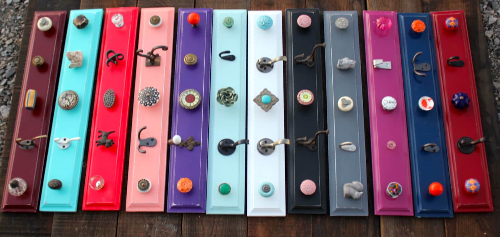 Colorful Unique Hook Rack - Pick One - Etsy
