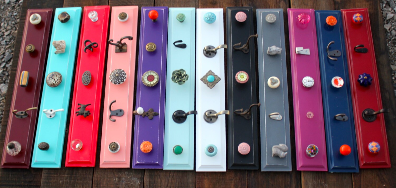 Colorful Unique Hook Rack Pick One - Etsy