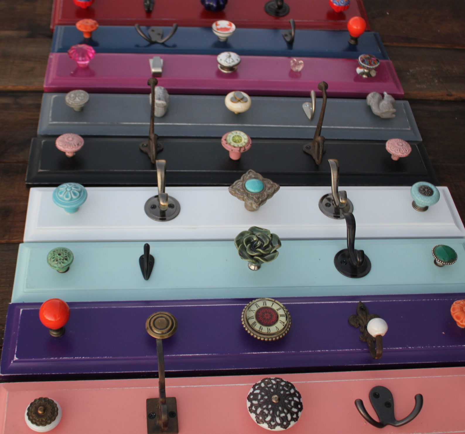 Colorful Unique Hook Rack - Pick One - Etsy