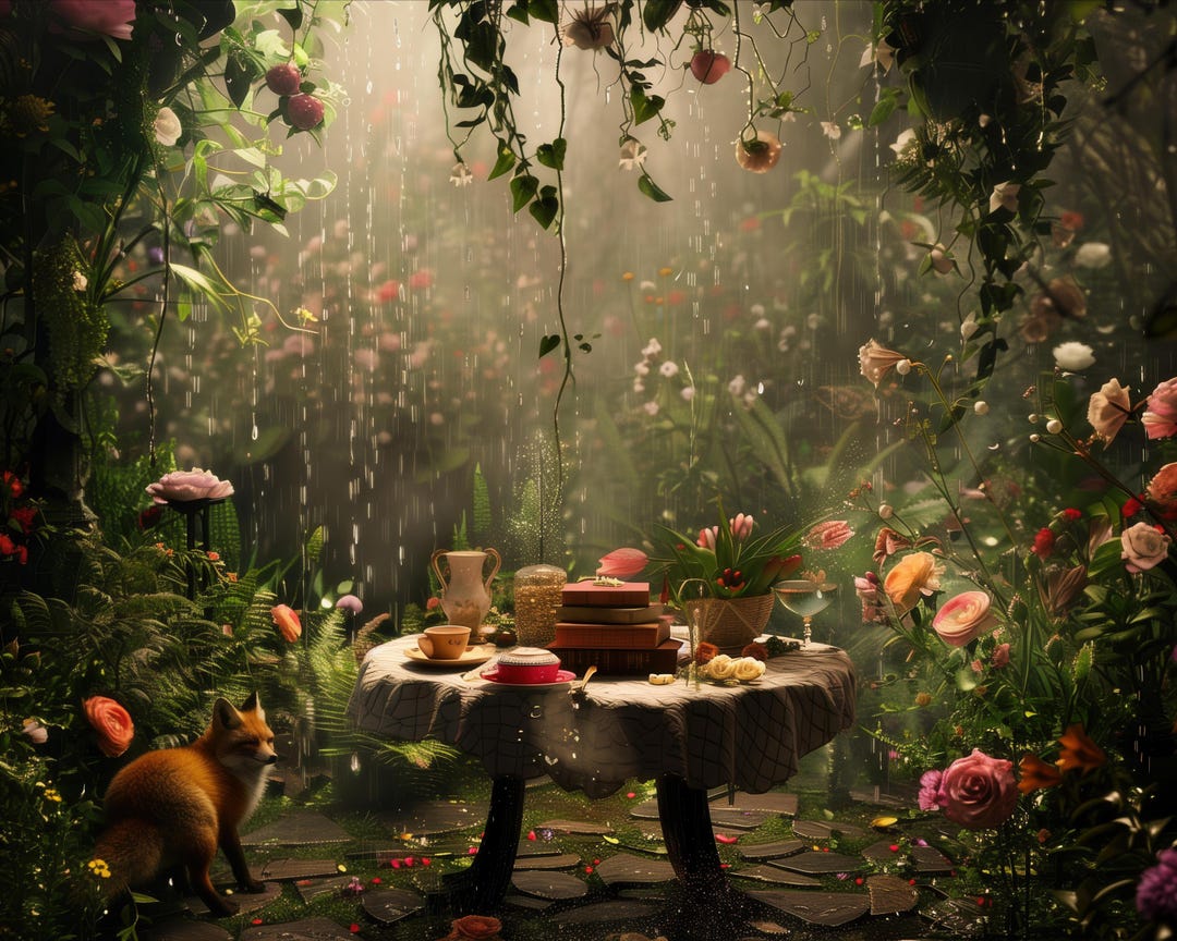 Enchanted Forest Garden Digital Download, Mystical Tea Party Wall Art ...
