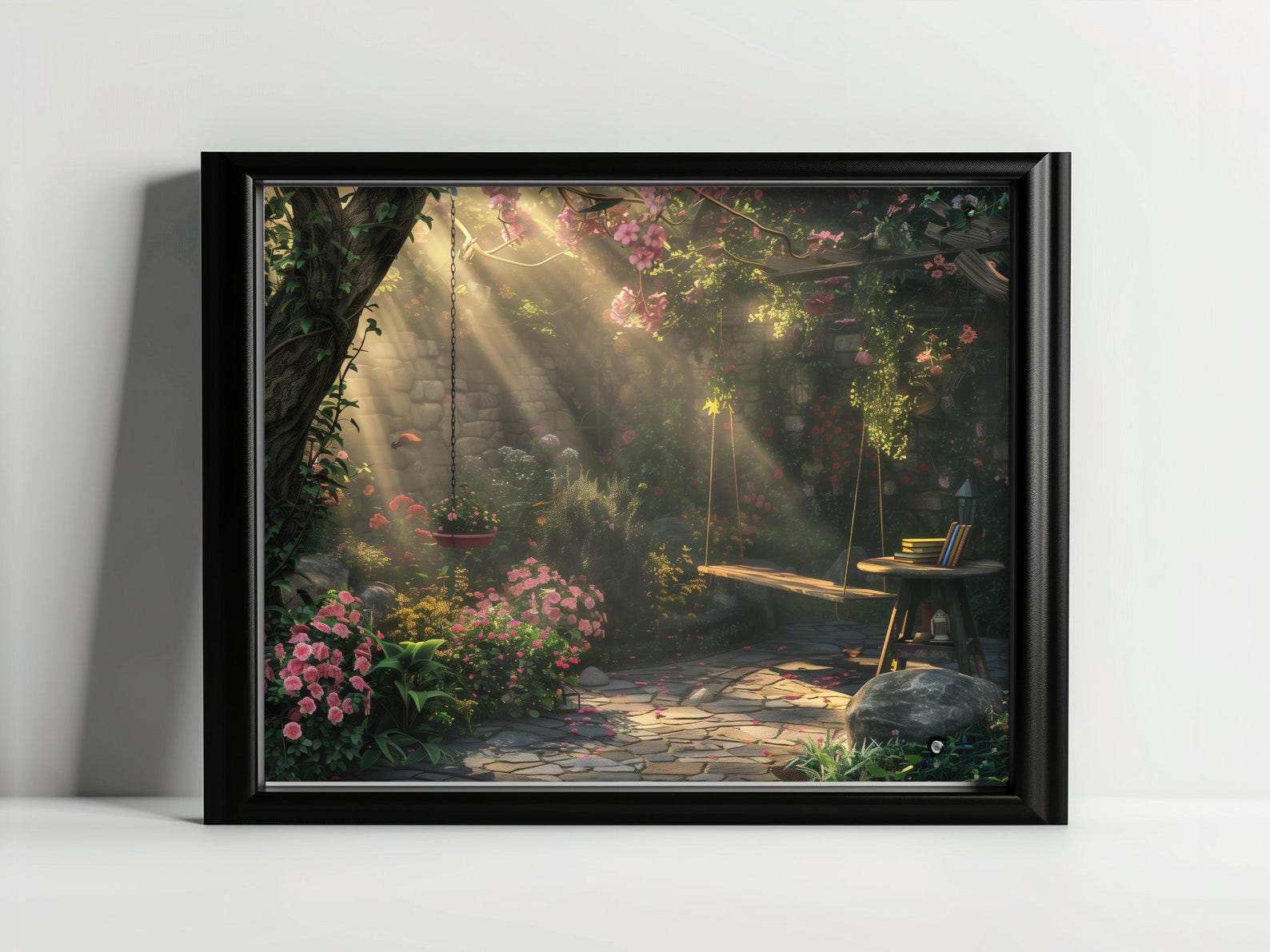 Enchanted Garden Wall Art, Sunlit Flowers Digital Download, Magical ...
