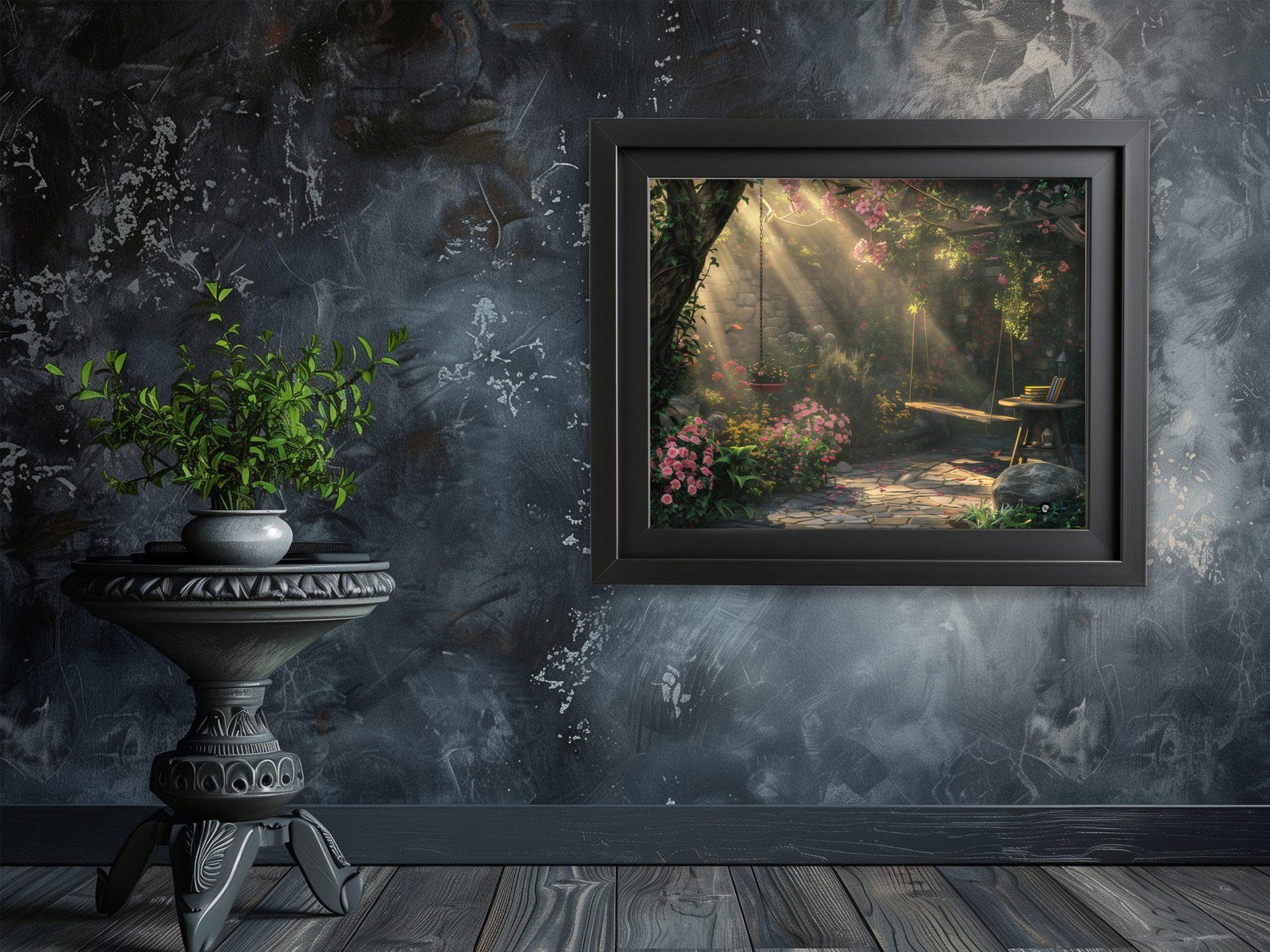 Enchanted Garden Wall Art, Sunlit Flowers Digital Download, Magical ...