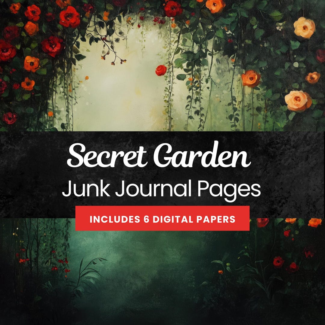 Secret Garden Junk Journal Pages, Floral Arches Art (digital Papers) - Etsy