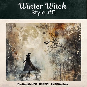 Winter Witch Junk Journal Pages, Includes 6 Digital Papers, Magical ...