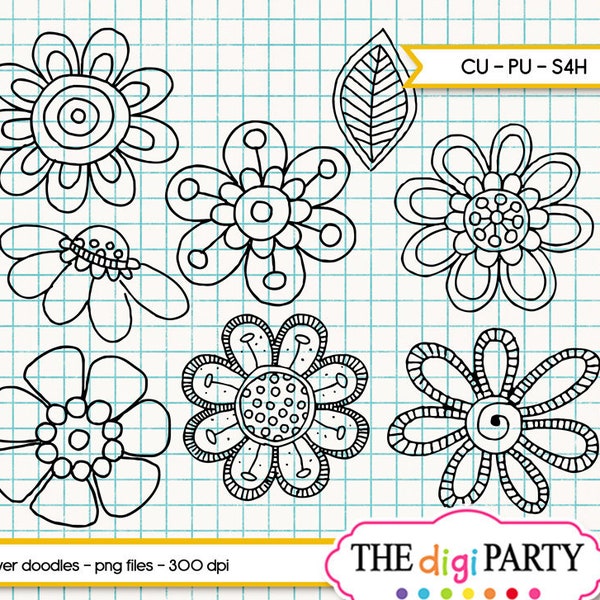 Flower Doodles - Etsy