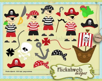 Pirate Clipart Pirate Boy and Girl digital clip art Pirate | Etsy