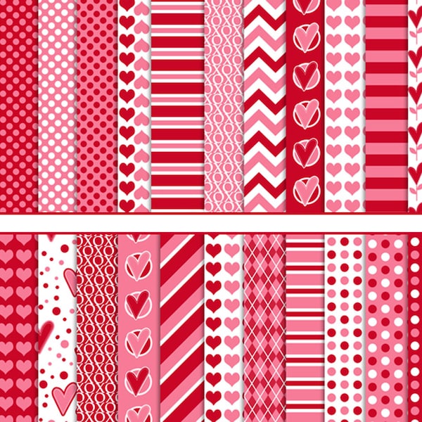 Valentine Digital Paper - Etsy