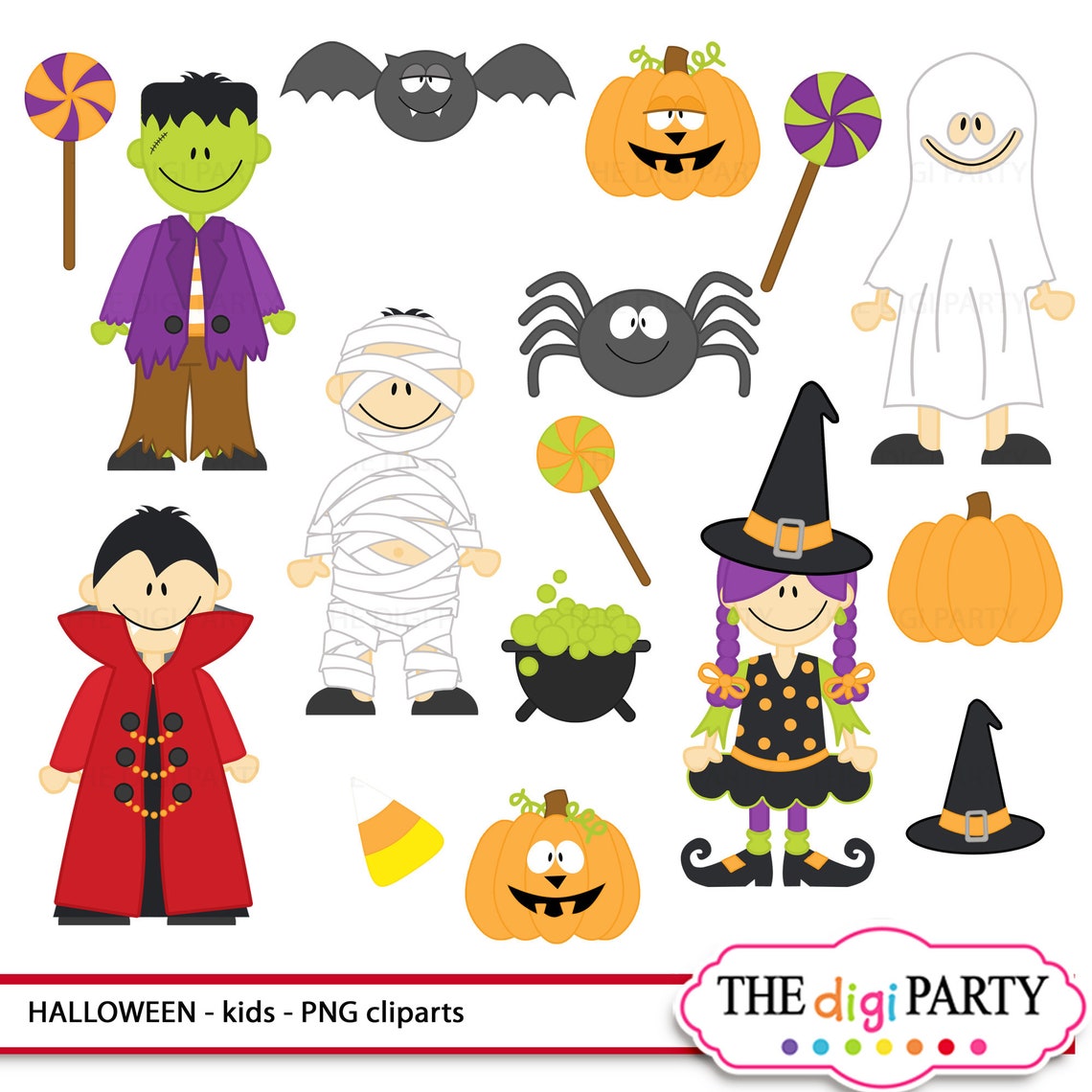 Halloween Paper and Clipart Bundle Frankenstein and Dracula - Etsy