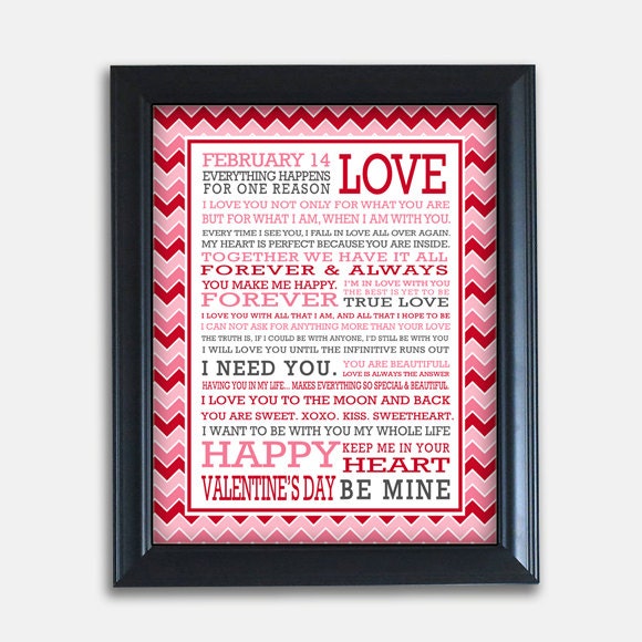 Valentine's Day Digital Print Art Printable Gift Valentine Size 8,5x11 ...