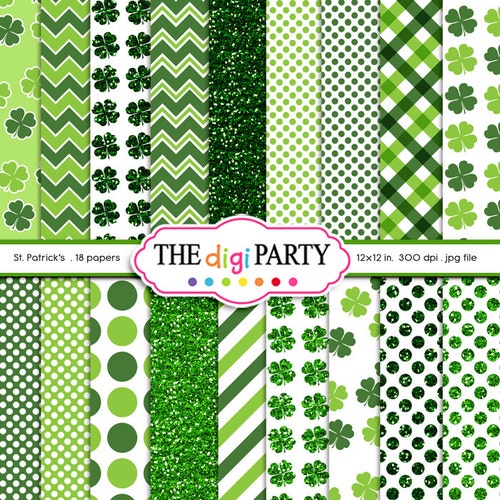 St Patricks Day Digital Paper Irish Digital Paper Printable - Etsy