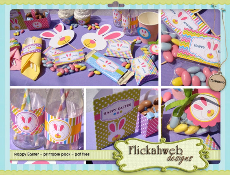 Easter Printable Digital Paper Pack Pastel Colors Bunny Basket - Etsy