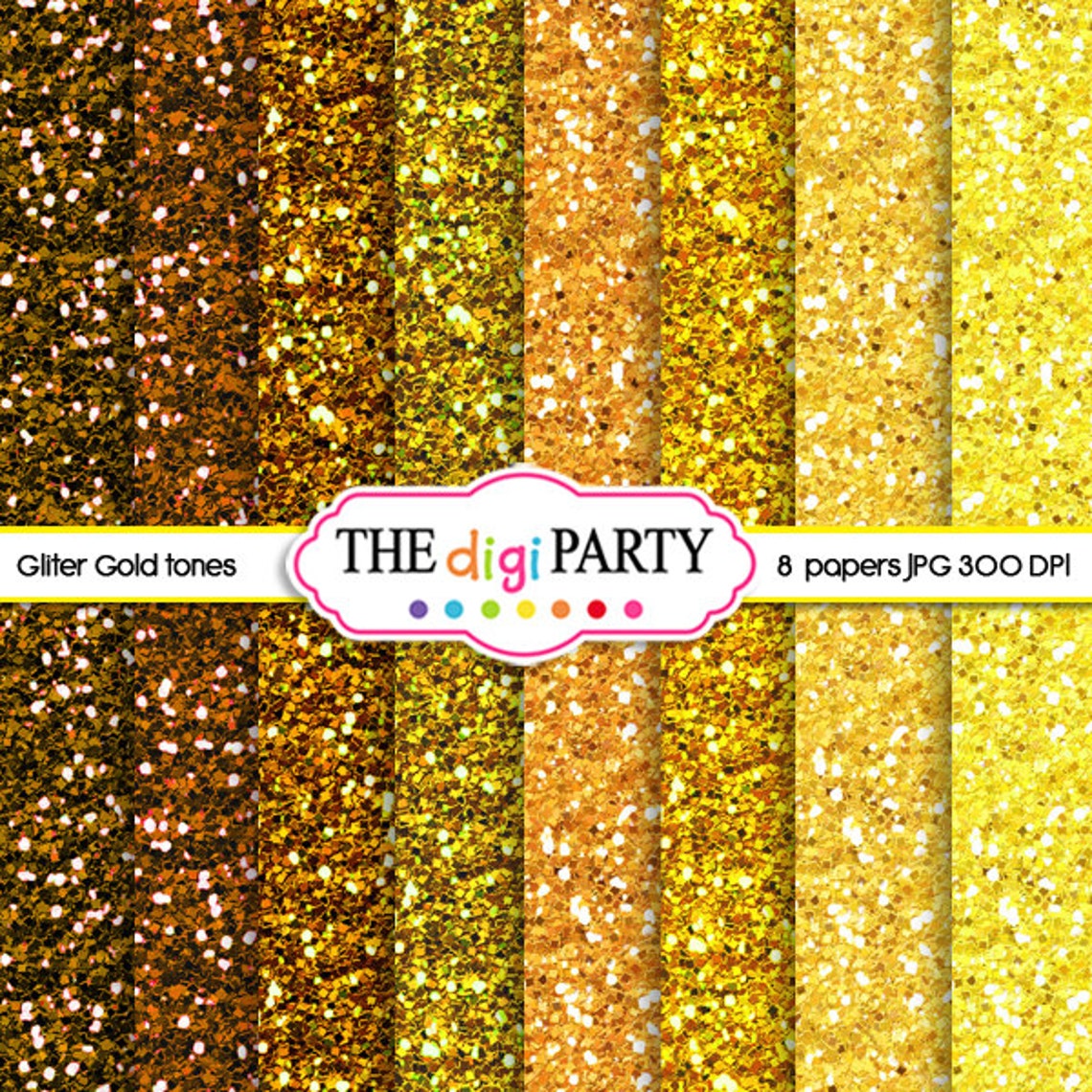 Gold Glitter Digital Paper Background Printable Pattern - Etsy