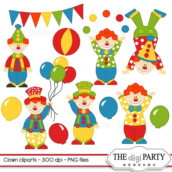 Clown Clipart and Circus Graphics, Printable Clip Arts for School ...