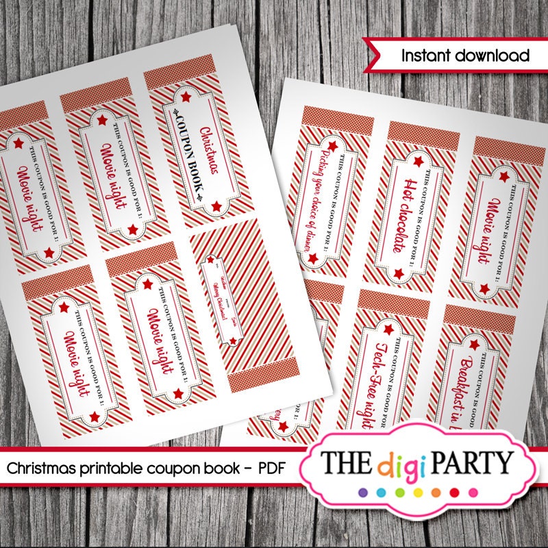 Christmas Coupon Book Gift, Printable Coupons, Activity Book, Editable ...