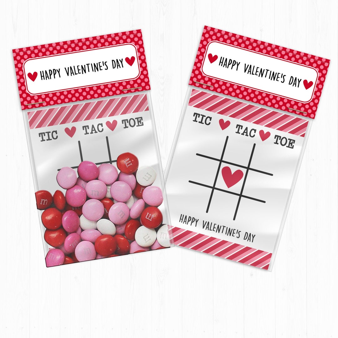 Tic Tac Toe Printable Valentines Day Game and Bag Labels, Great for ...