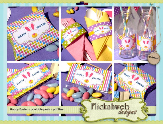 Easter Printable Digital Paper Pack Pastel Colors Bunny Basket - Etsy