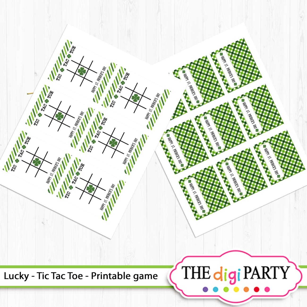 Tic Tac Toe printable st patricks day game and bag labels, great for ...