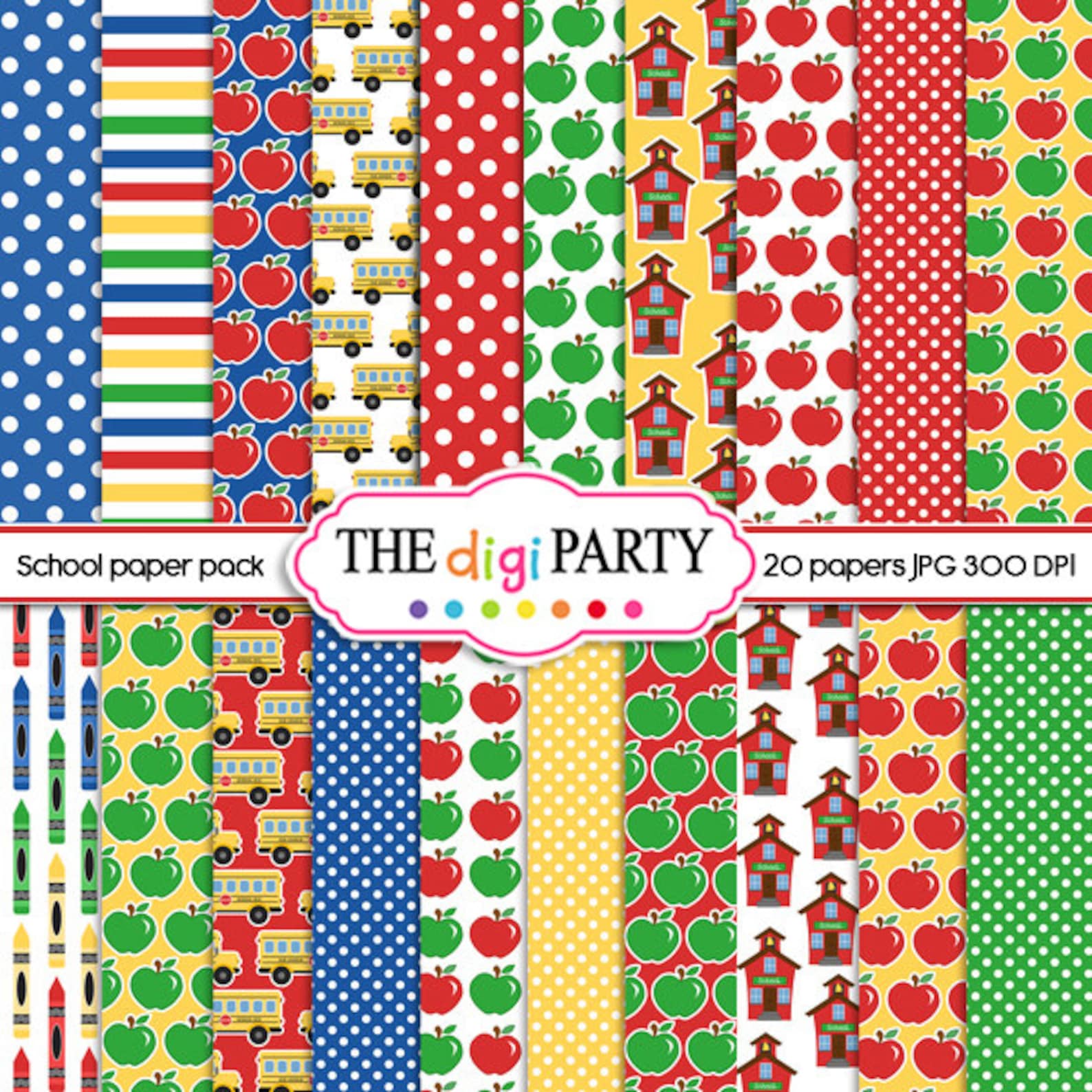 Back to School Digital Paper Background Pattern, Kindergarten and ...
