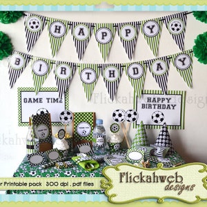 Soccer Birthday Party Printable Sports Decorations for Boys, DIY Decor ...